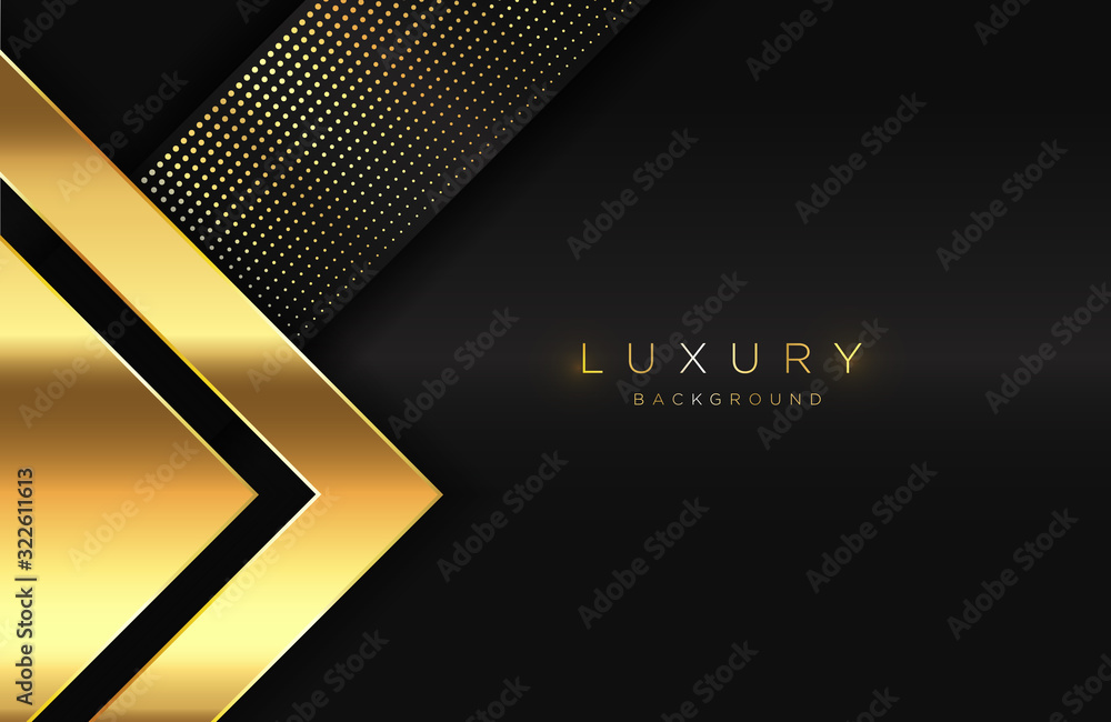 Geometric 3d background with glossy gold element. Vector geometric ...