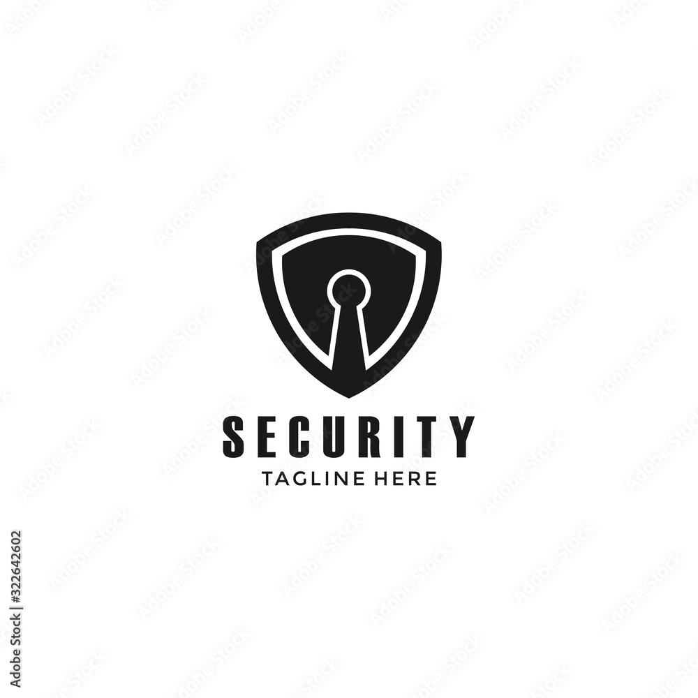 simple modern shield abstract symbol of security logo design vector ...