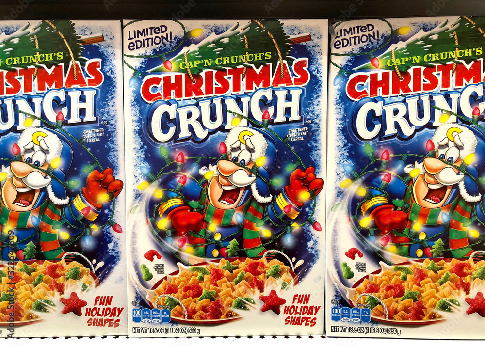 Alameda, CA - December 08, 2017: Grocery store shelf with boxes of ...