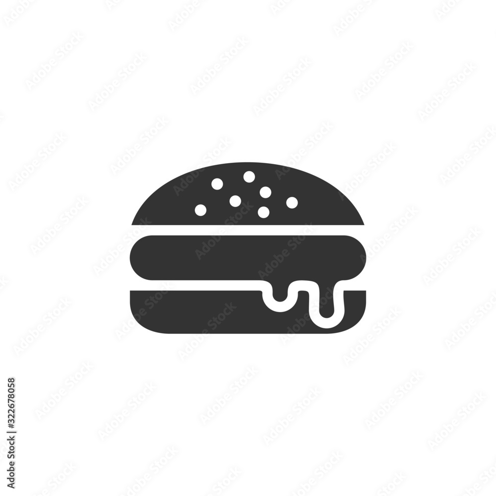 Burger icon template color editable. Burger symbol vector sign isolated ...