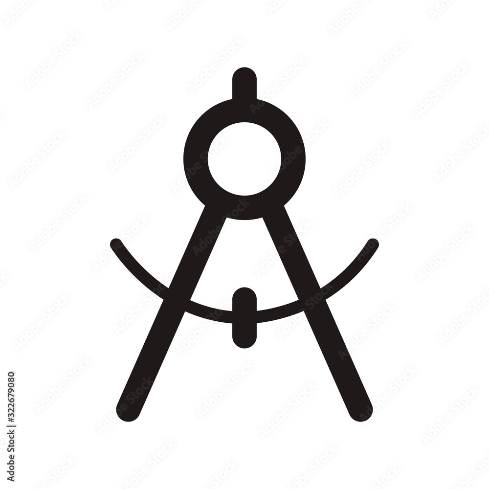 Divider, compass icon in trendy outline style design. Vector graphic ...