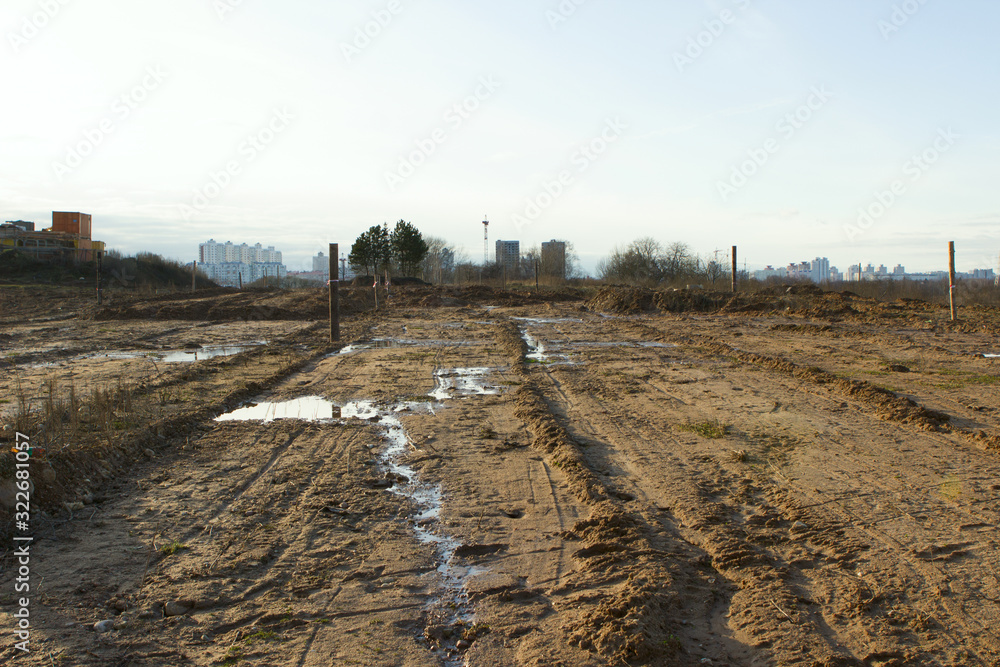 dug for the construction of a new multi-storey building. foundation pit ...
