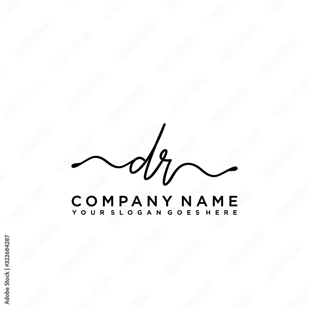 Initial letter DR Signature handwriting Logo Vector Stock Vector ...