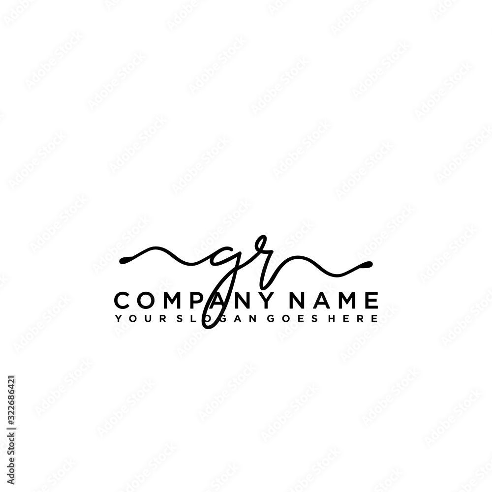 Initial letter GR Signature handwriting Logo Vector Stock Vector ...