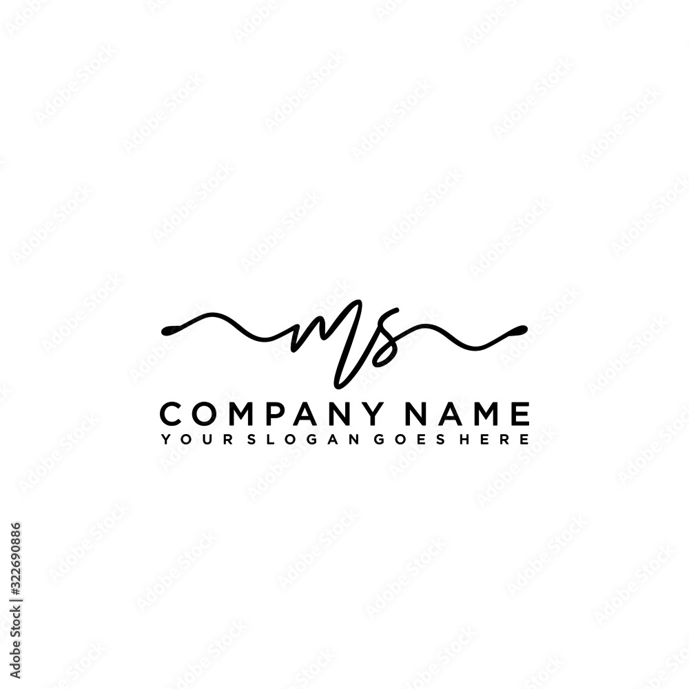 Initial letter MS Signature handwriting Logo Vector Stock Vector ...