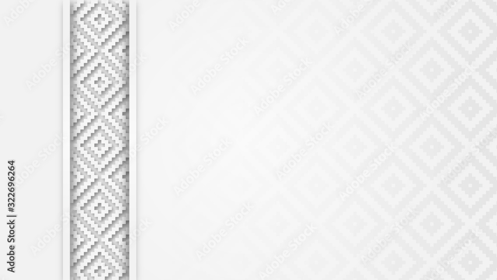 White Islamic Style Background Wallpaper With Ornamental Border Pattern ...