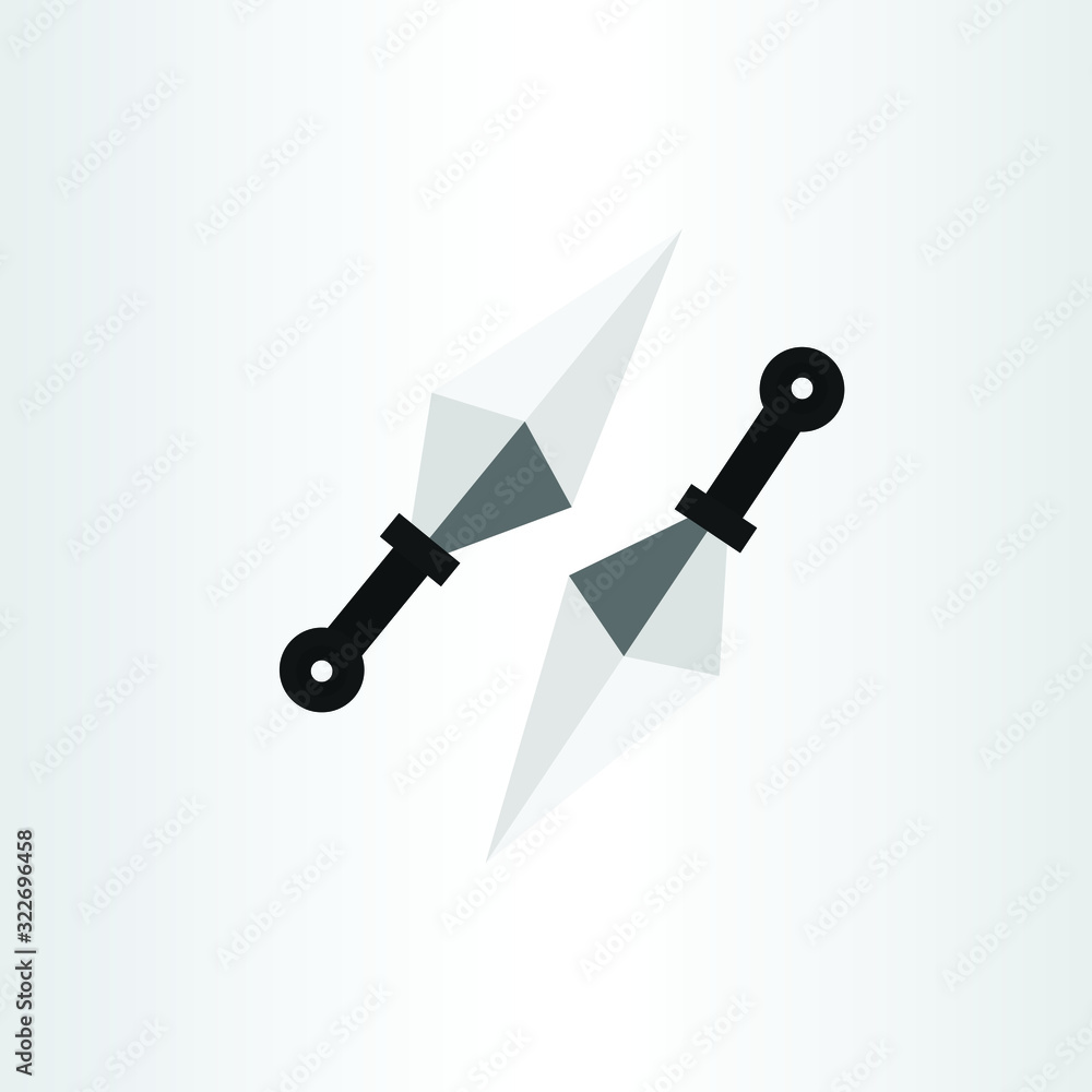 anime weapon logo vector illustration. blade, sword, kunai, arrow logo ...
