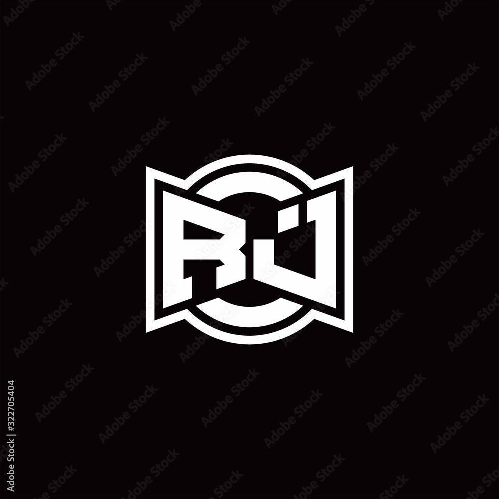 RJ logo monogram with ribbon style circle rounded design template Stock ...