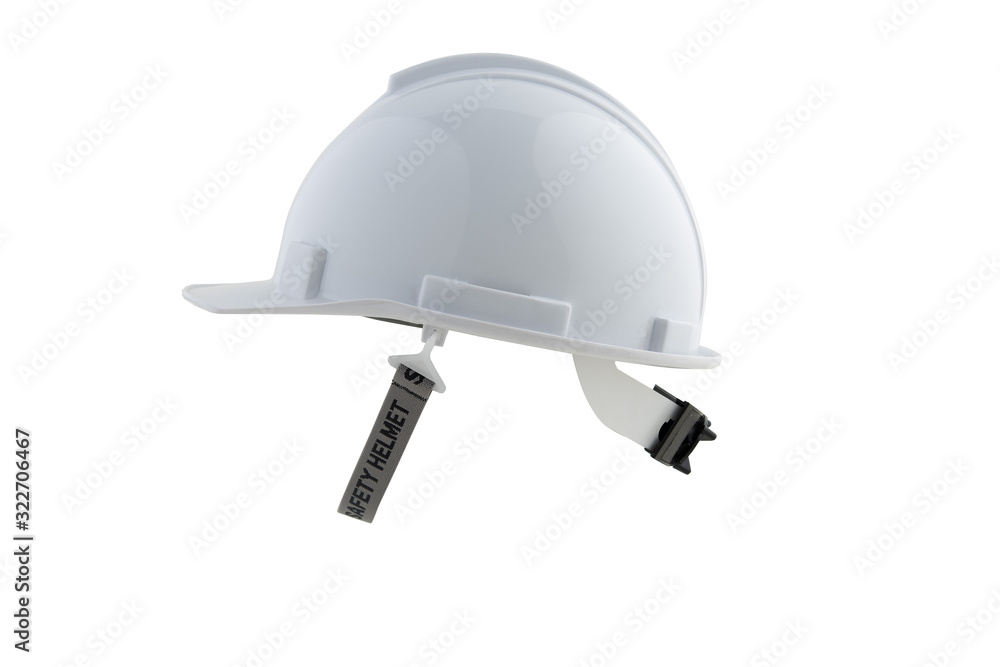 side view of white safety helmet isolated background Stock Photo ...