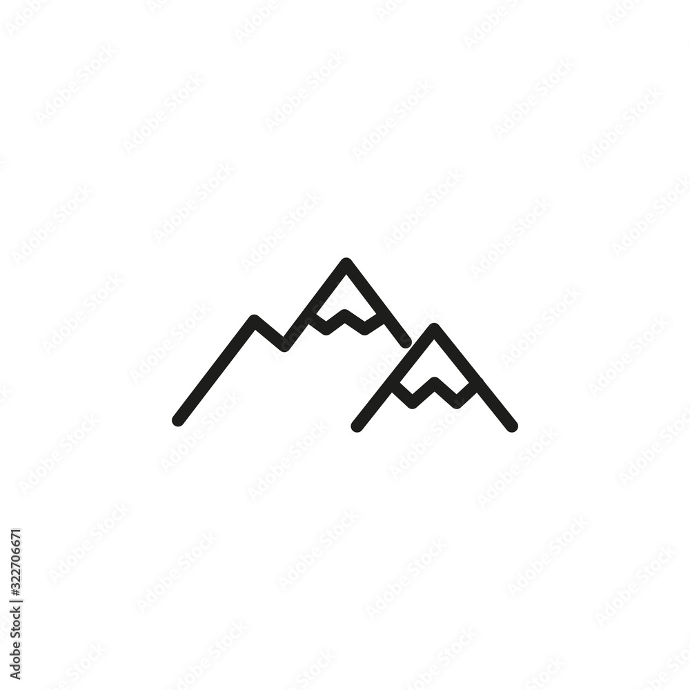 Simple mountain line icon. Stock Vector | Adobe Stock