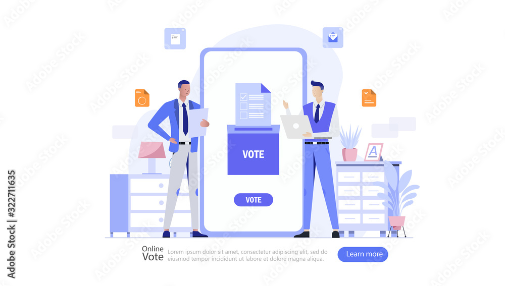 Online Voting and Election Vector Illustration Concept , Suitable for ...