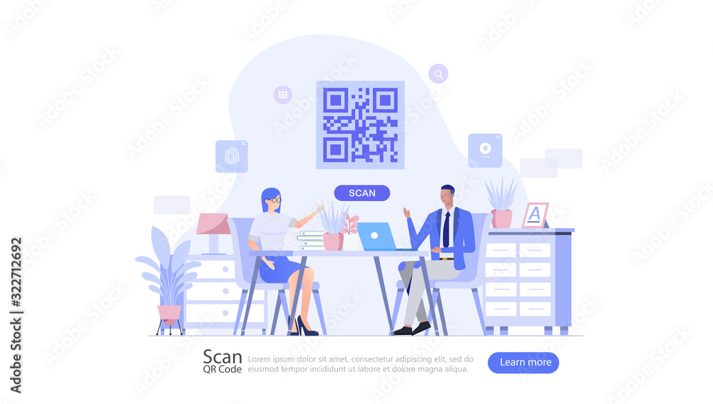 QR Code Verification Vector Illustration Concept , Suitable for web ...
