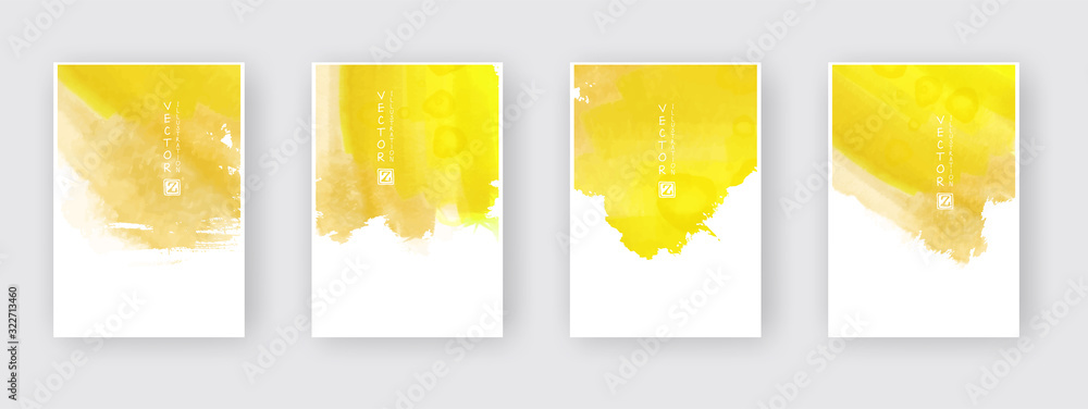 Poster template set. Hand drawn Watercolor stain background collection ...