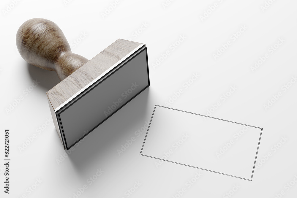 Rectangular Stamp Mockup- 3d rendering Stock Photo | Adobe Stock