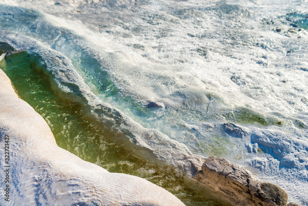 Pamukkale , Turkey - mineral water springs and white calcium rocks ...