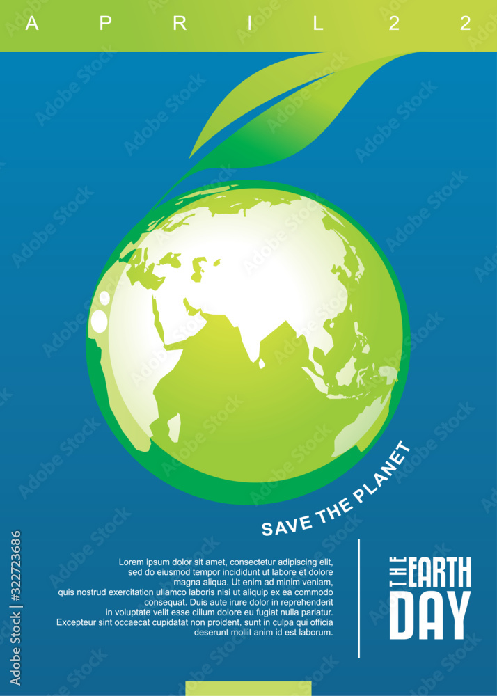 Earth day poster design. Save the planet environmental flyer concept ...