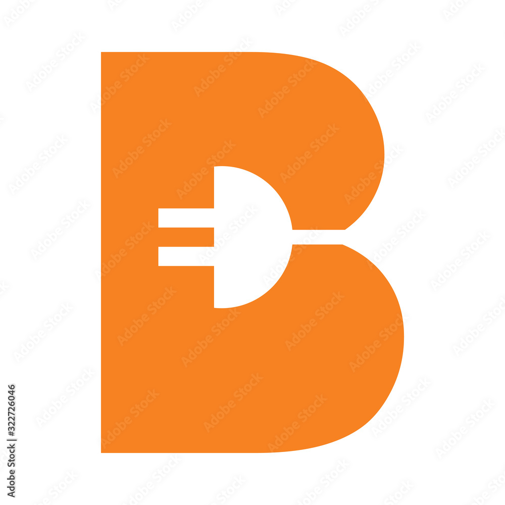 letter b bright color electric logo design Stock Vector | Adobe Stock