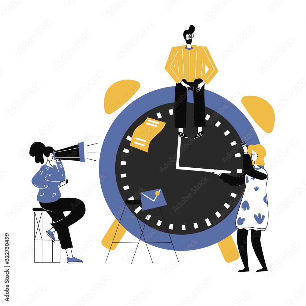 Modern vector illustration concept Effective time management symbols ...