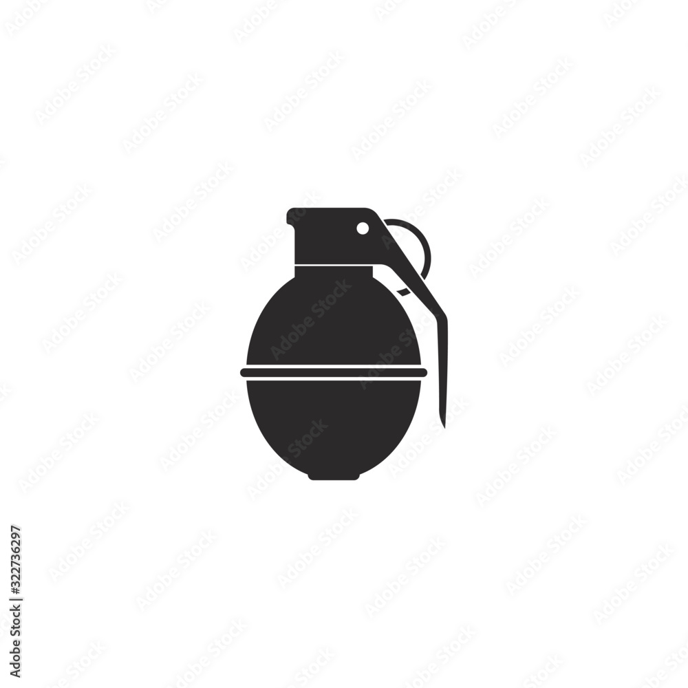Grenade icon in flat illustration Stock Vector | Adobe Stock