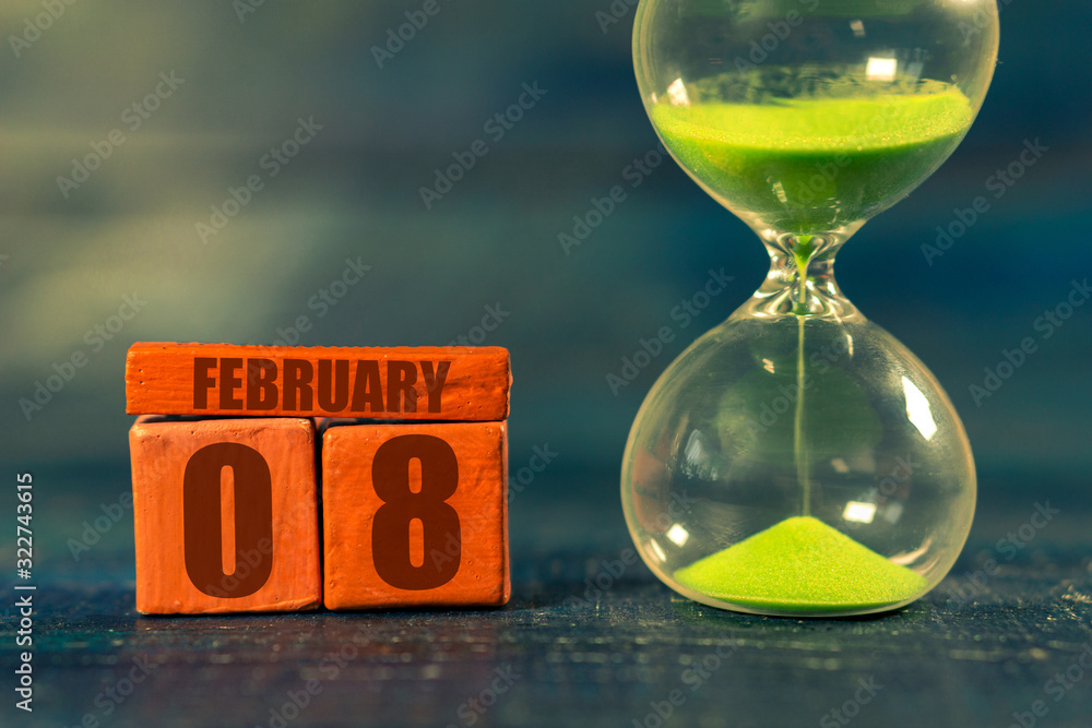 february 8th. Day 8 of month,Handmade wood cube with date month and day ...