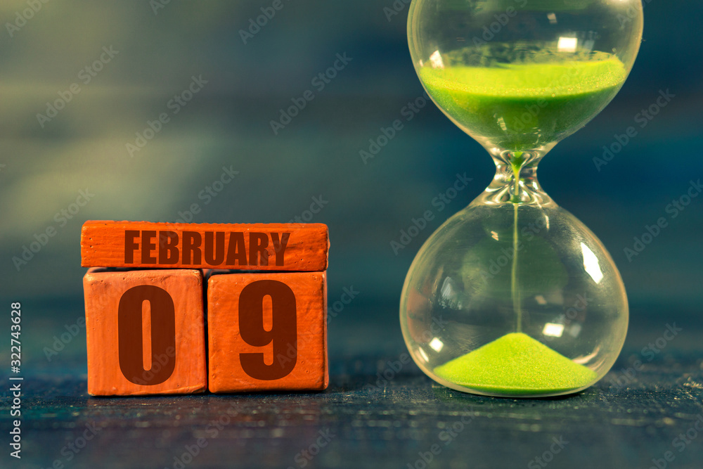 february 9th. Day 9 of month,Handmade wood cube with date month and day ...
