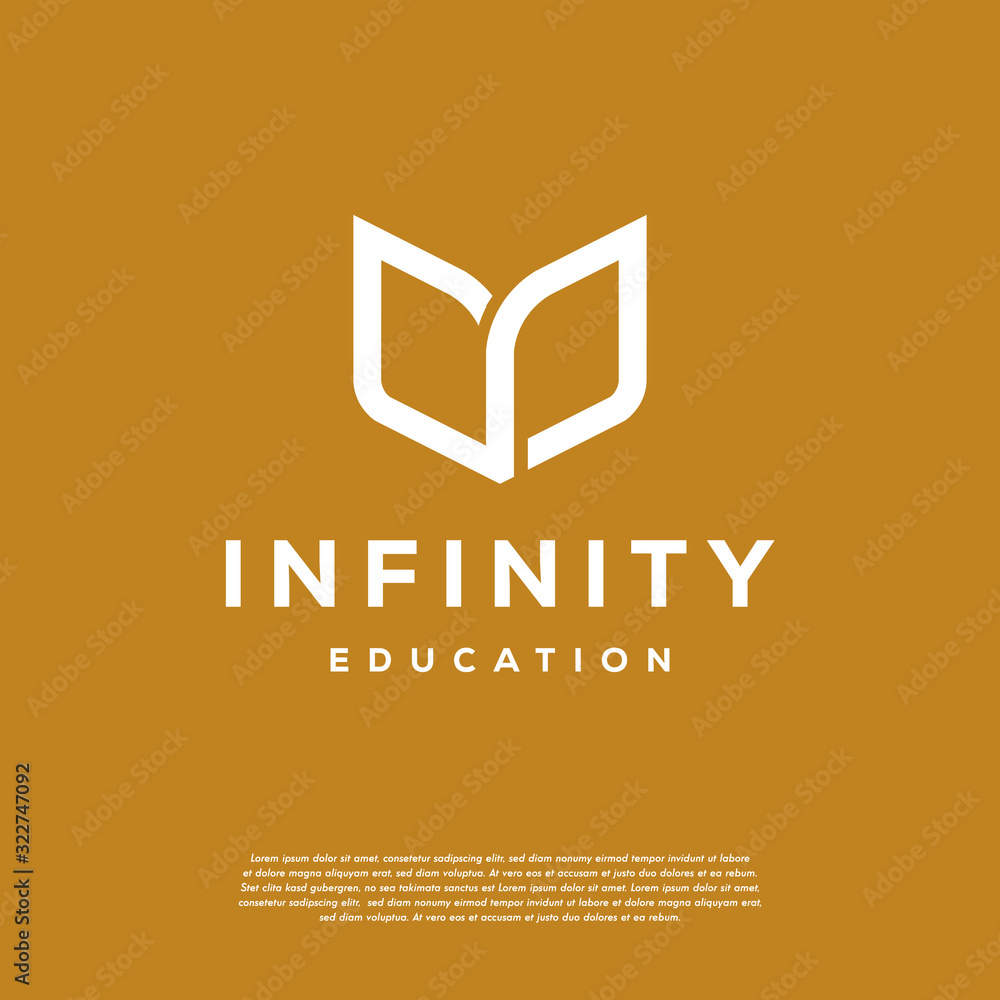 Infinity Education logo designs concept vector, Loop and Book Education ...