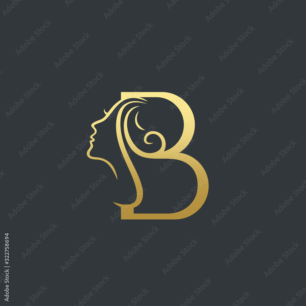 Letter B beauty Face Logo Design Vector Icon Stock Vector | Adobe Stock