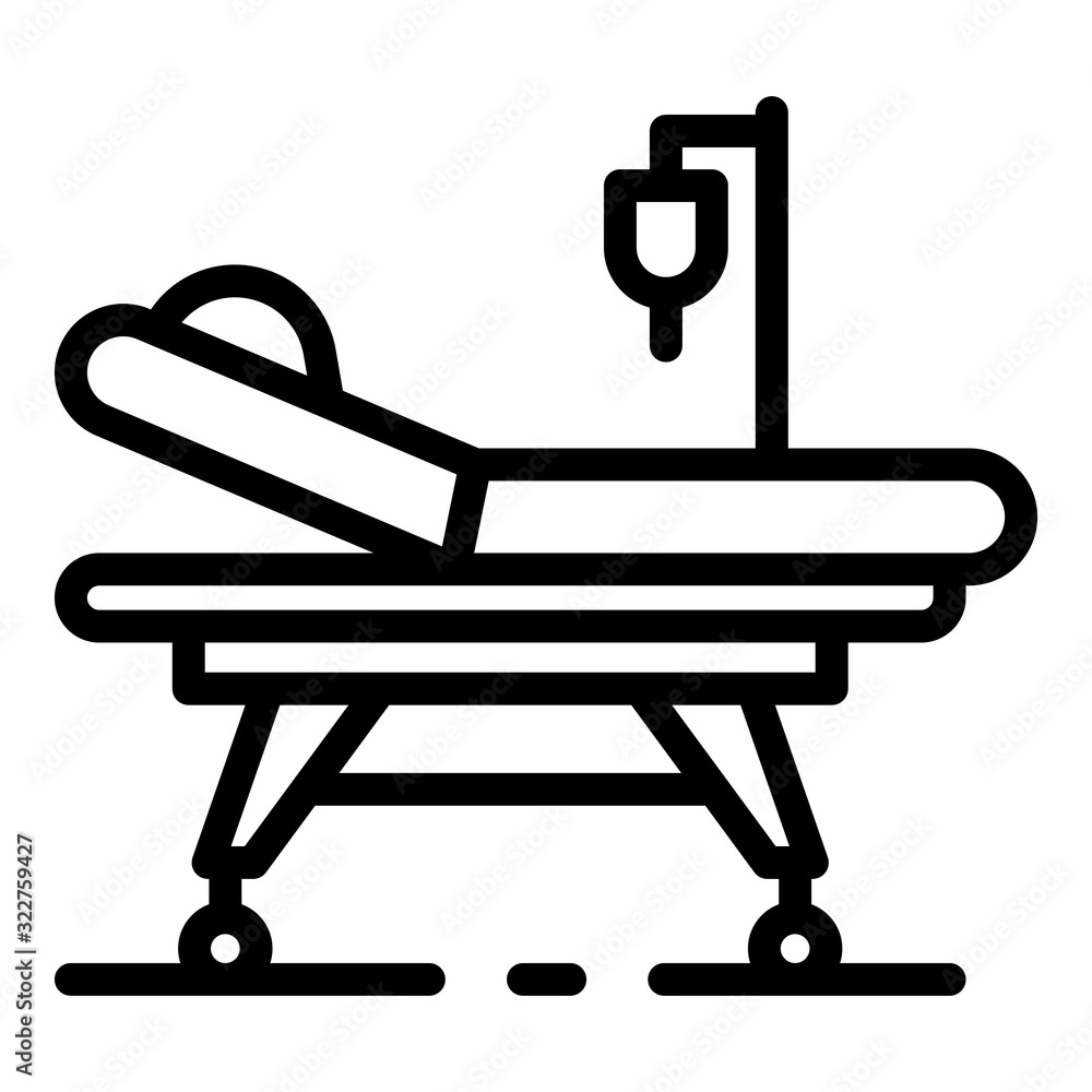 Anesthesia bed icon. Outline anesthesia bed vector icon for web design ...