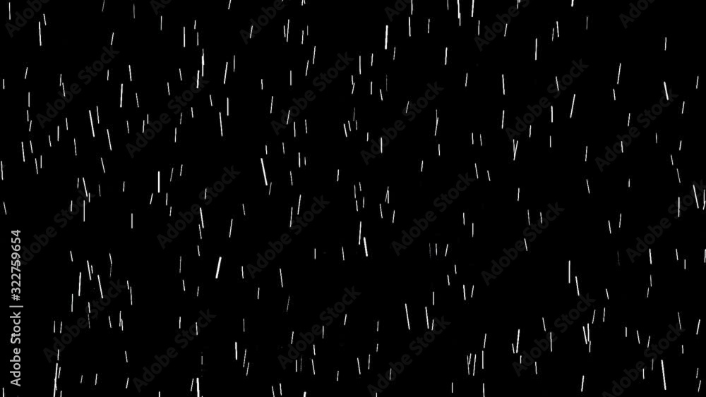 Abstract white rain drops moving fast from the bottom to the top of a ...