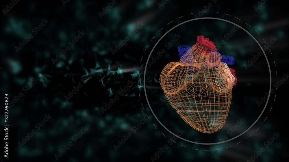 Heart scan animation. The interface for detecting diseases and problems ...