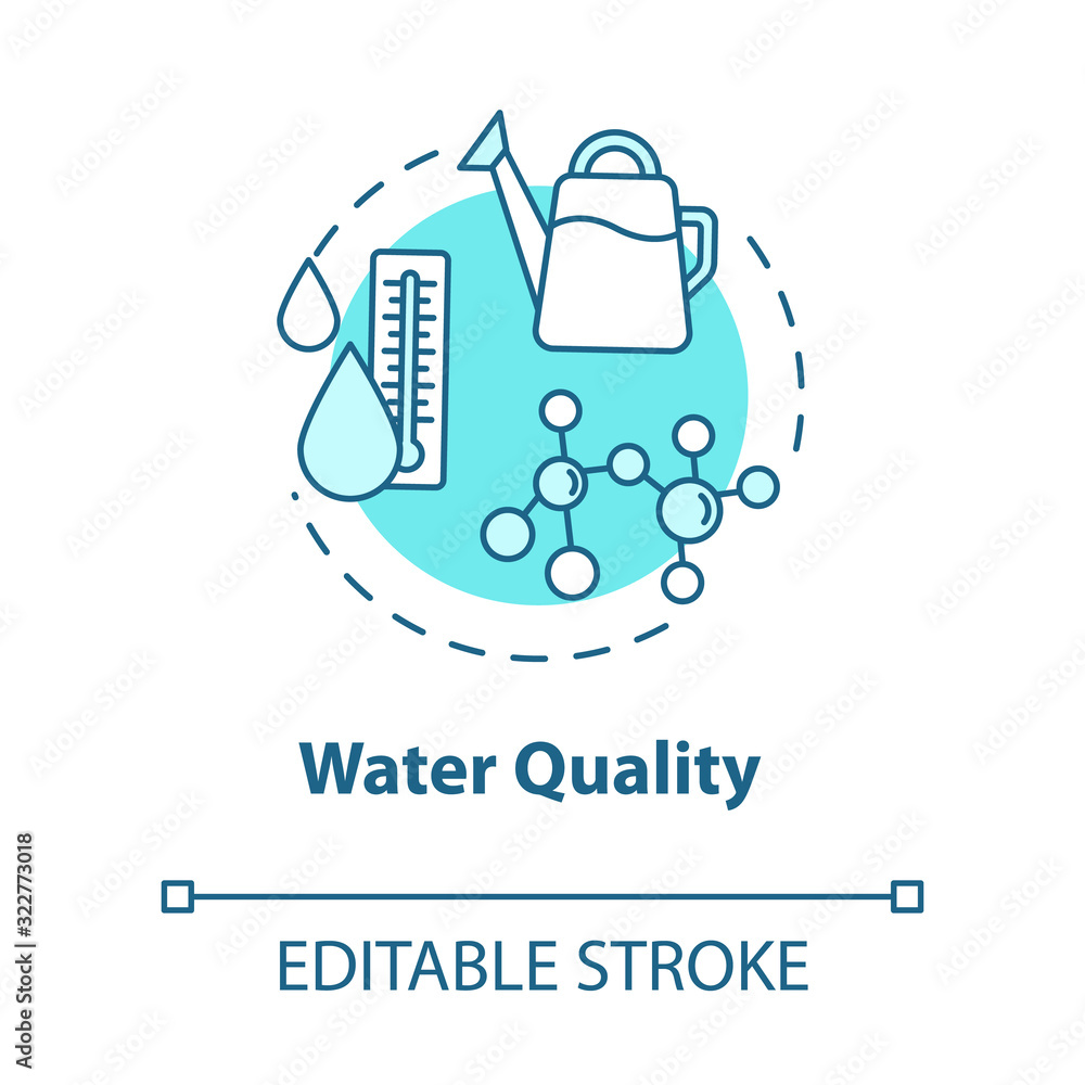 Water quality concept icon. Home gardening. Rainwater or melted snow ...