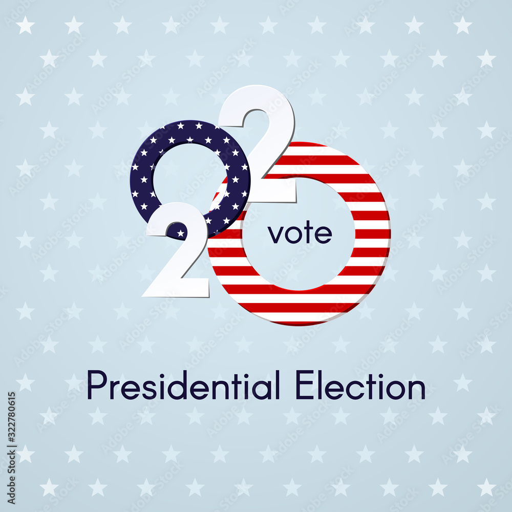US presidential election Voting Number 2020 USA flag text Vote on a ...