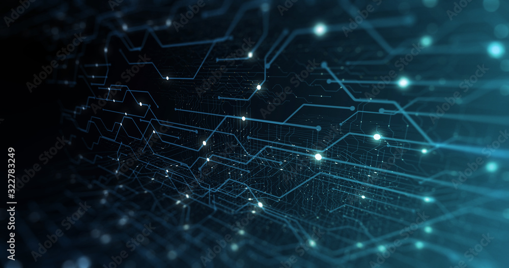 Abstract Circuit board. Electronic computer hardware technology ...