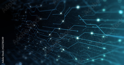 Abstract Circuit board. Electronic computer hardware technology ...