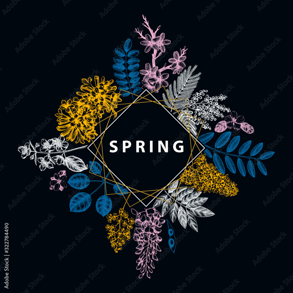 Wedding Invitation, rsvp, greeting card design. Vintage frame with ...