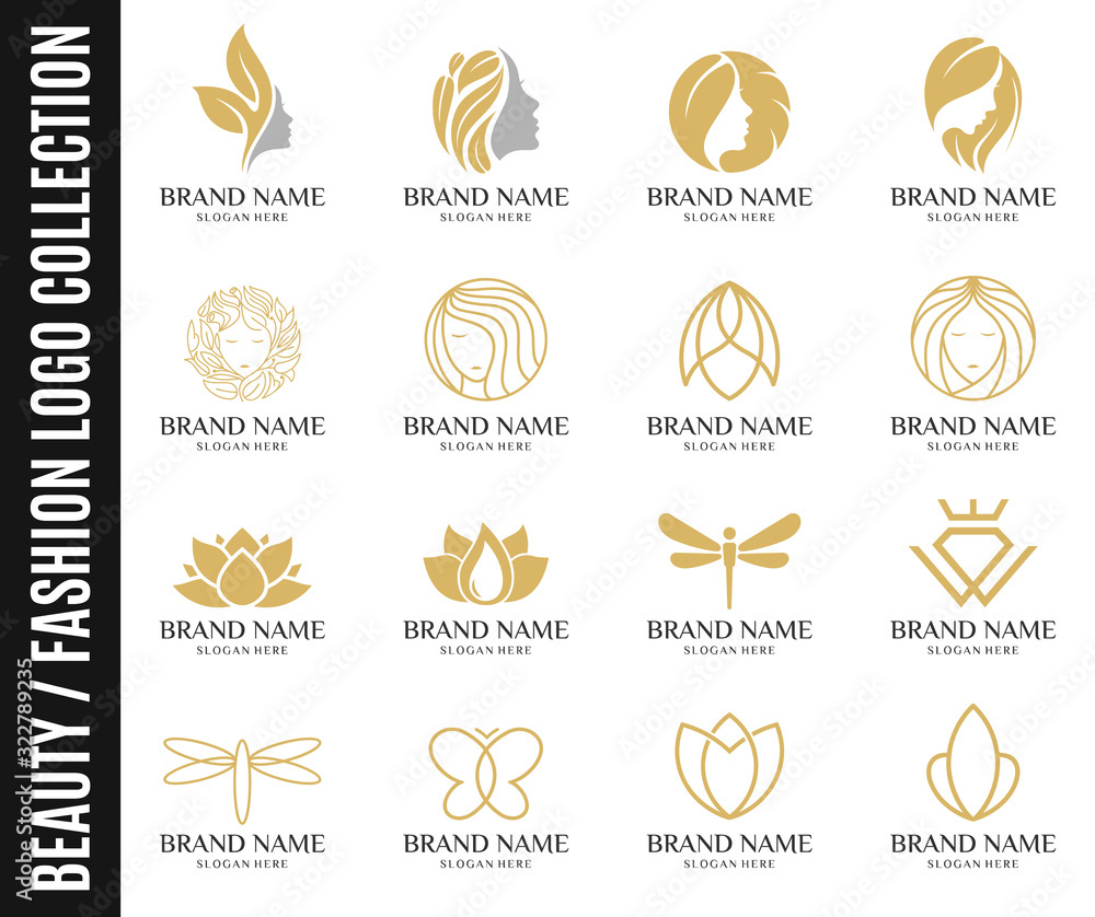 set of best beauty / fashion logo collections, perfect for company logo ...