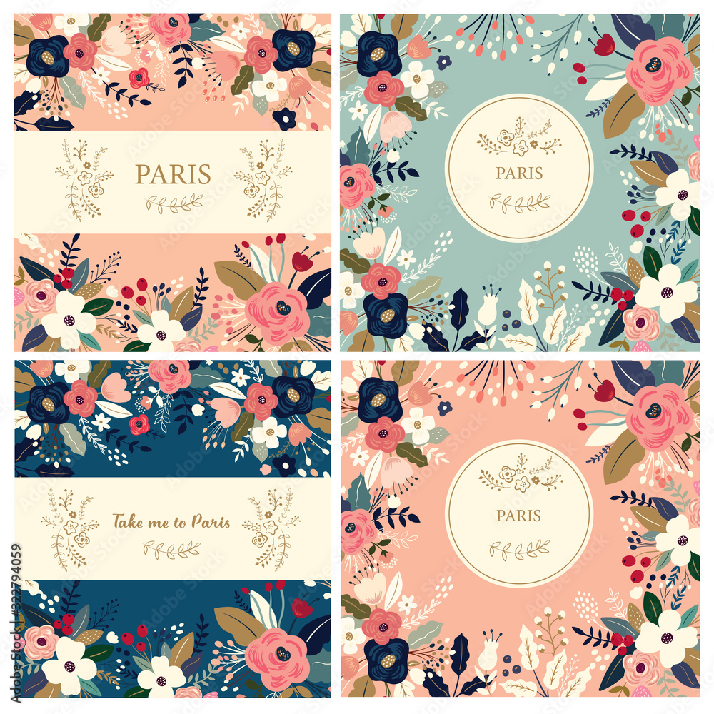 Beautiful collection of floral patterns. Holiday flower patterns for ...