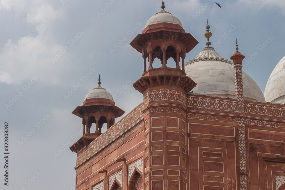 Mughal architecture of Taj Mahal, a UNESCO world heritage site in Agra ...