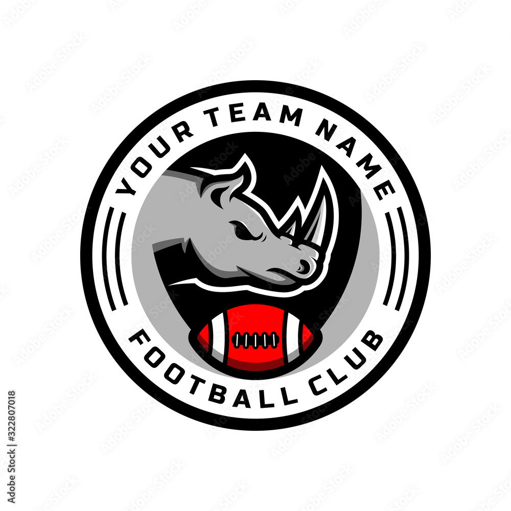 Rhino head logo for the American Football team logo. vector ...