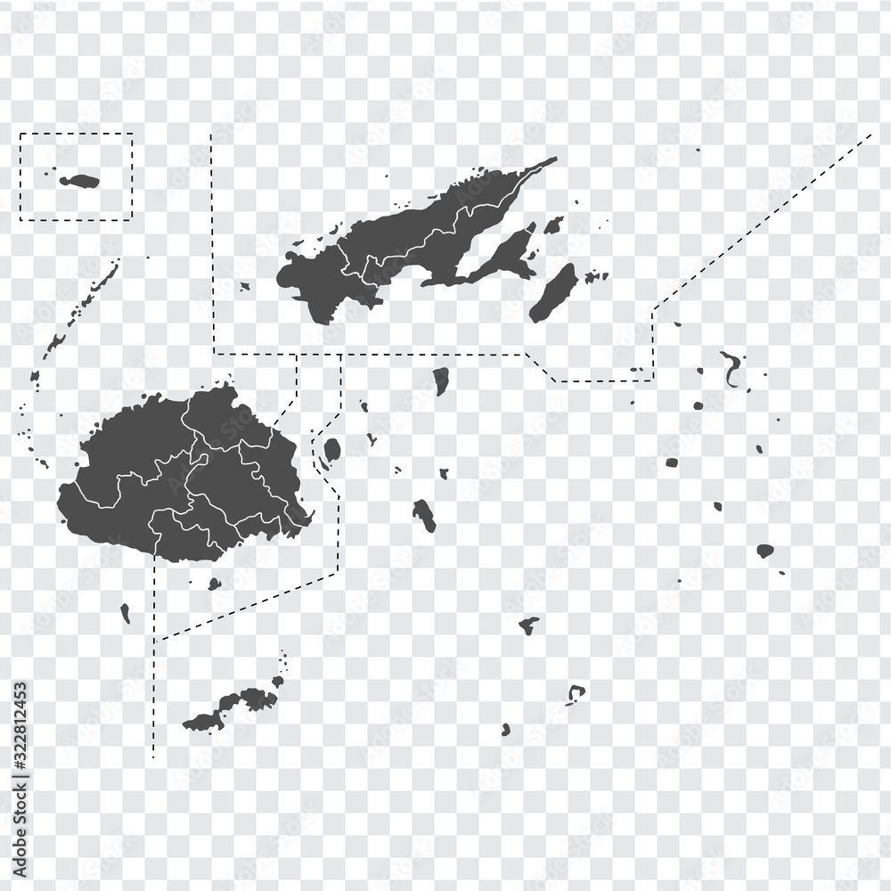 Vecteur Stock Blank map of Fiji. High quality map Republic of Fiji with ...