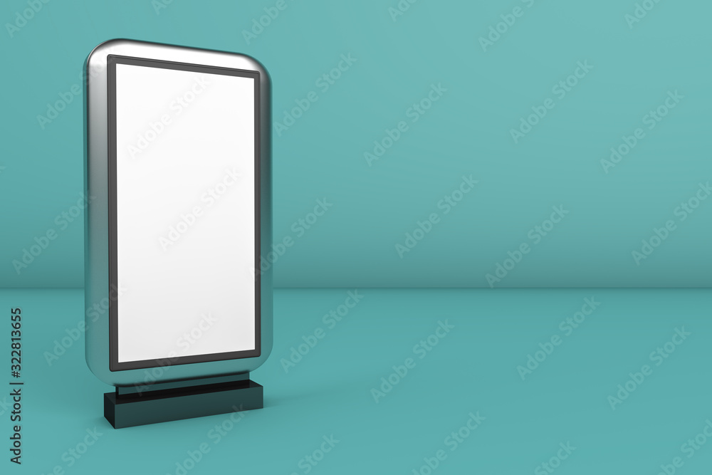 3d rendering of trade and retail concepts. Empty advertising billboard ...
