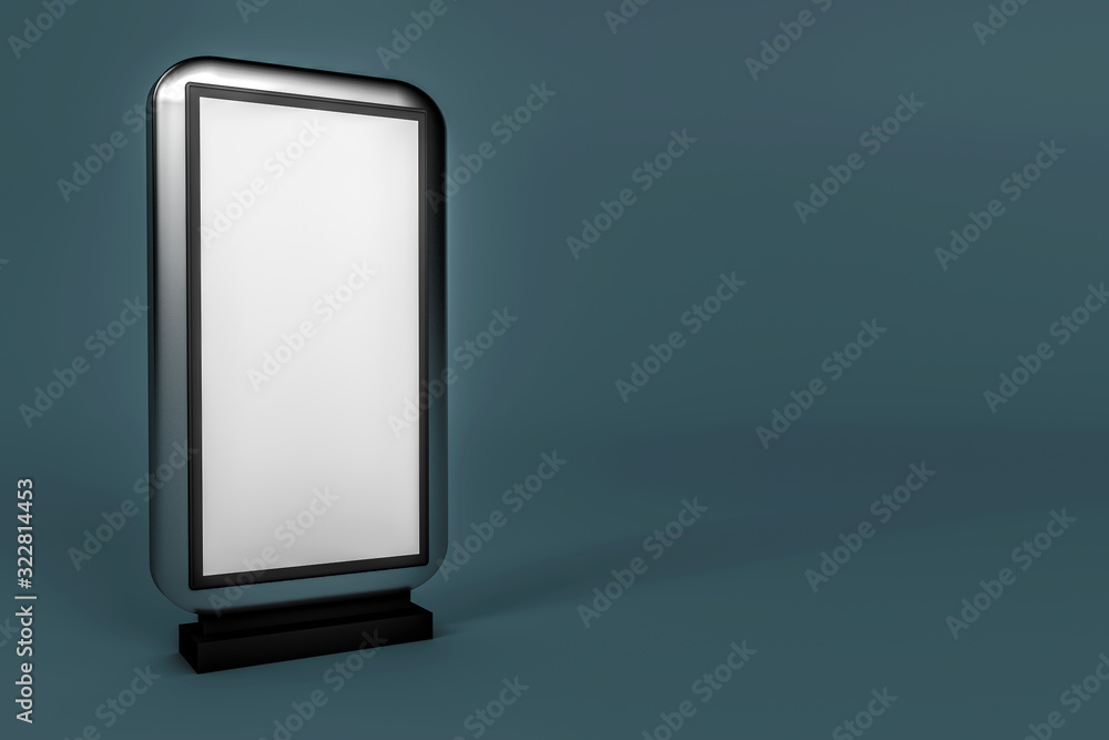 3d rendering of trade and retail concepts. Empty advertising billboard ...