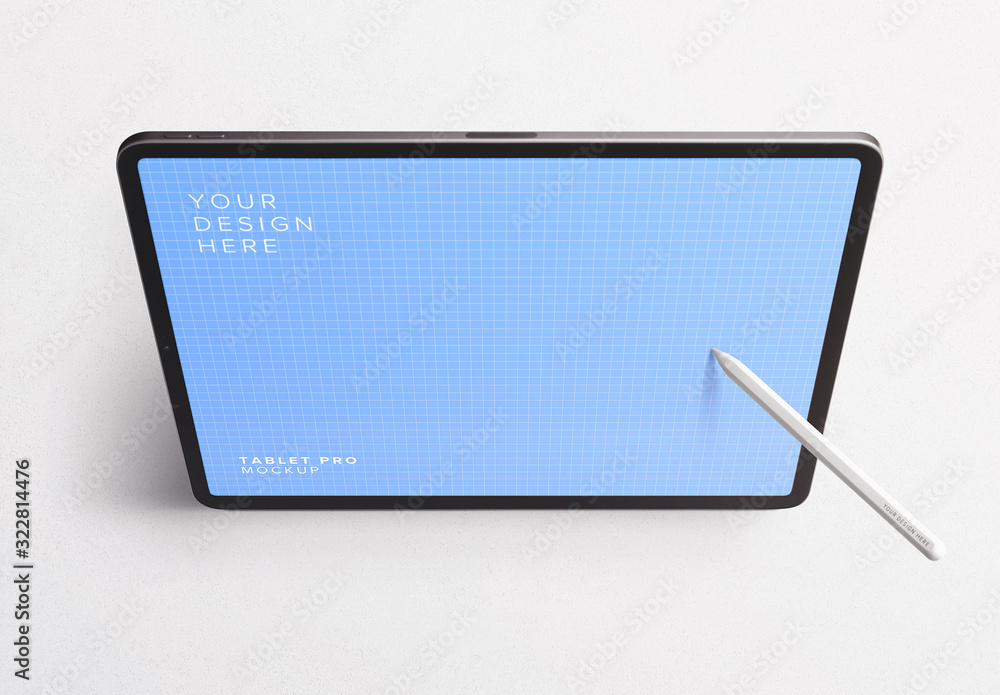 Tablet Pro Tilted Mockup Stock Template | Adobe Stock