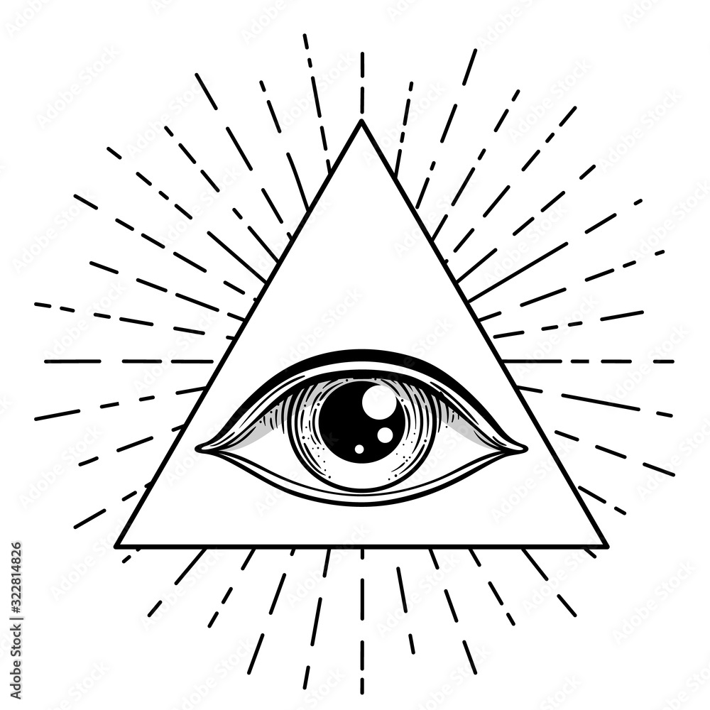 All Seeing Eye Pyramid Drawing