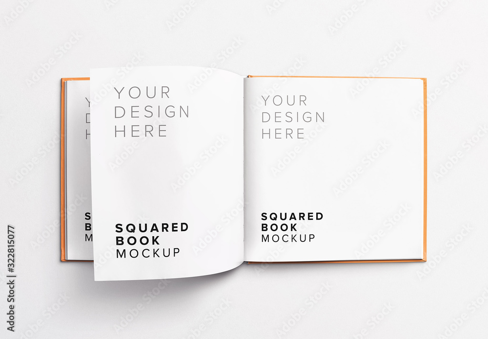 Open Square Book Mockup Stock Template | Adobe Stock