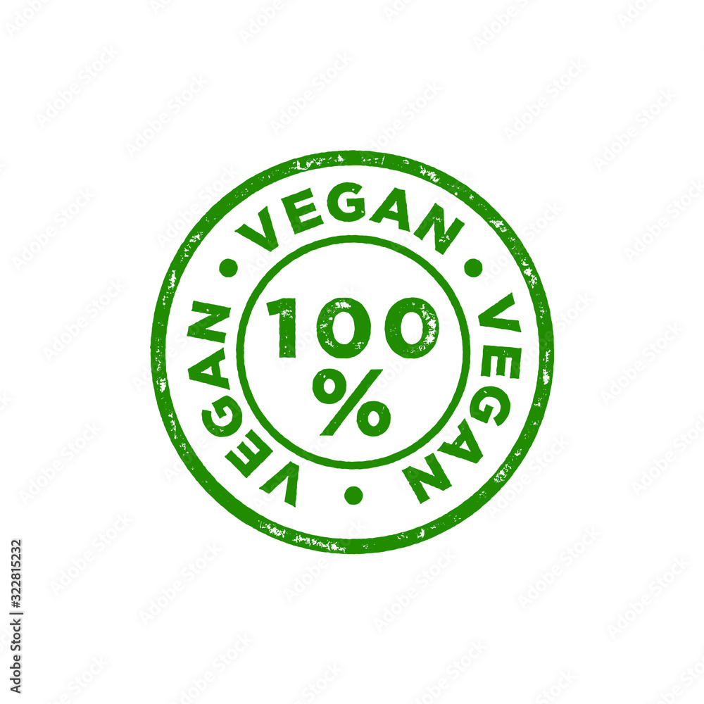 vegan, organic green vector stamp design. Bio, eco approved. 100% ...