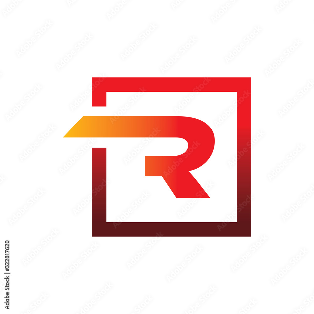 red square letter r logo design Stock Vector | Adobe Stock