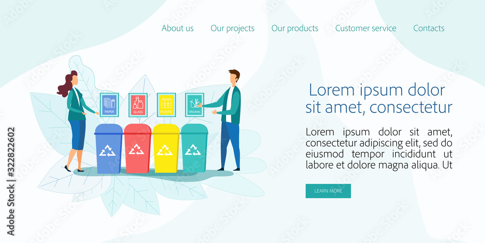 People Throw Garbage into Litter Bins with Recycle Sign. Trash ...