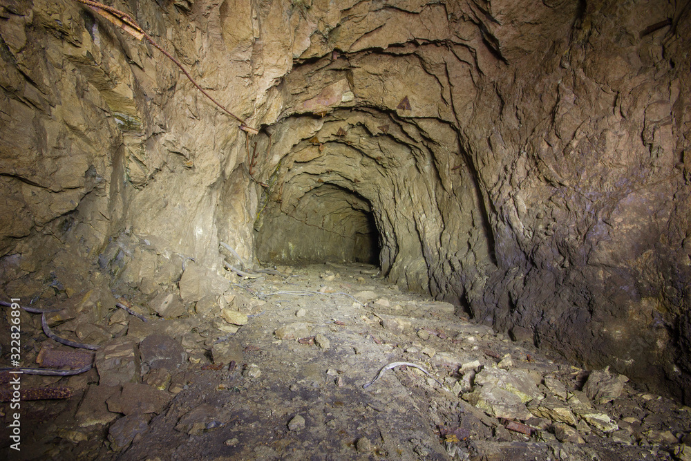 Old copper mine underground tunnel Stock Photo | Adobe Stock