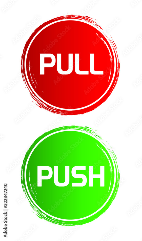 Pull and push vector sign Stock Vector | Adobe Stock